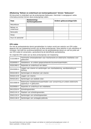 Criteriadocument Kantoorgebouwen beheer en onderhoud | PDF