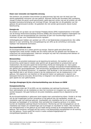 Criteriadocument Kantoorgebouwen renovatie | PDF