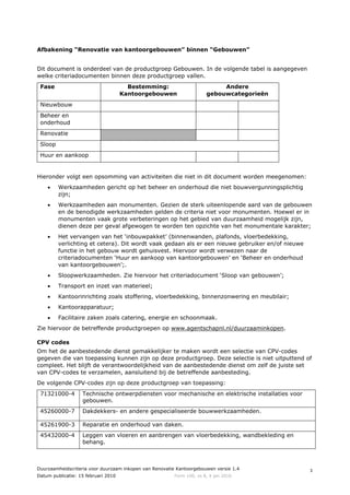 Criteriadocument Kantoorgebouwen renovatie | PDF