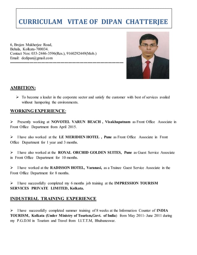 NEW CURRICULAM VITAE OF DIPAN CHATTERJEE | PDF
