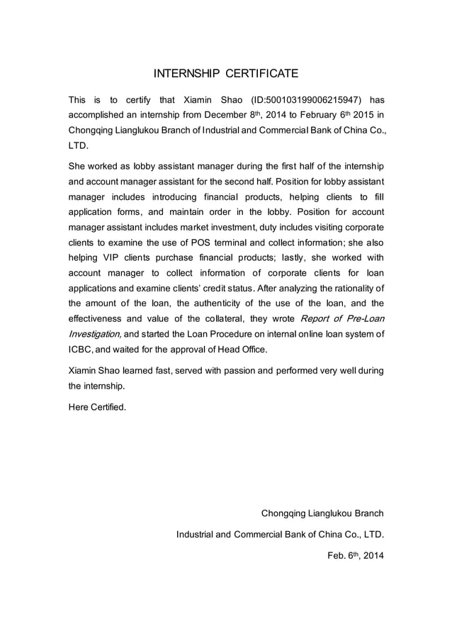INTERNSHIP CERTIFICATE | DOCX