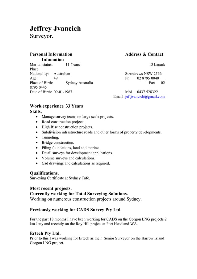 Jeff Jvancich Resume 2016 | PDF