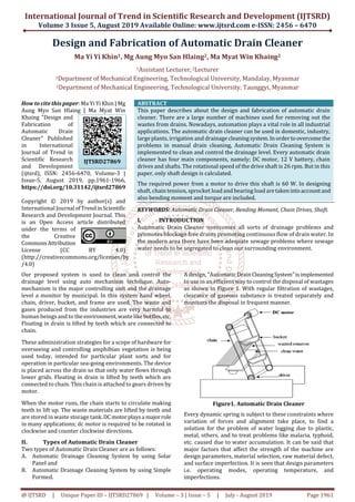 Design and Fabrication of Automatic Drain Cleaner | PDF