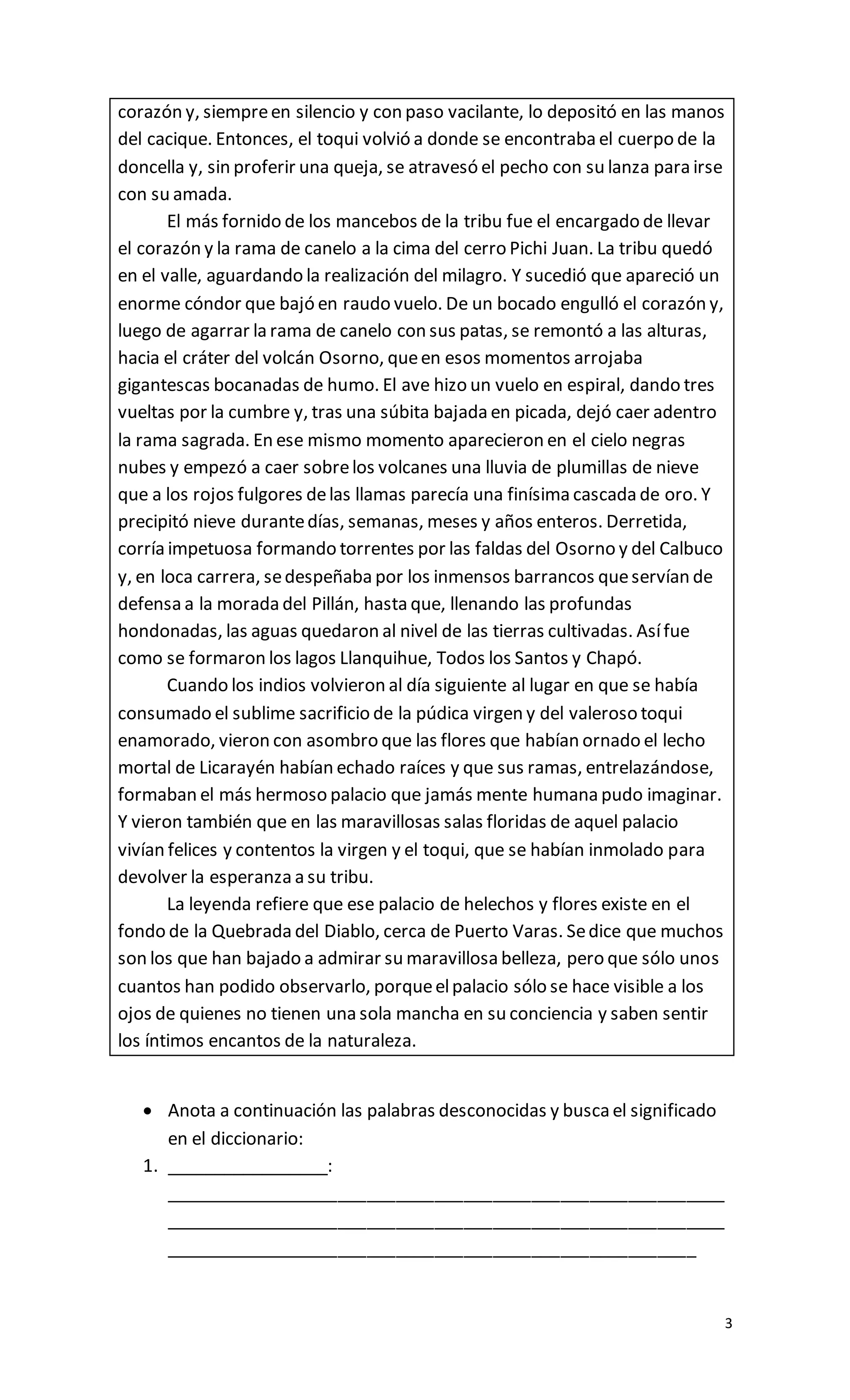 Leyenda-Licarayén | DOCX | Hinduism | Religion & Spirituality
