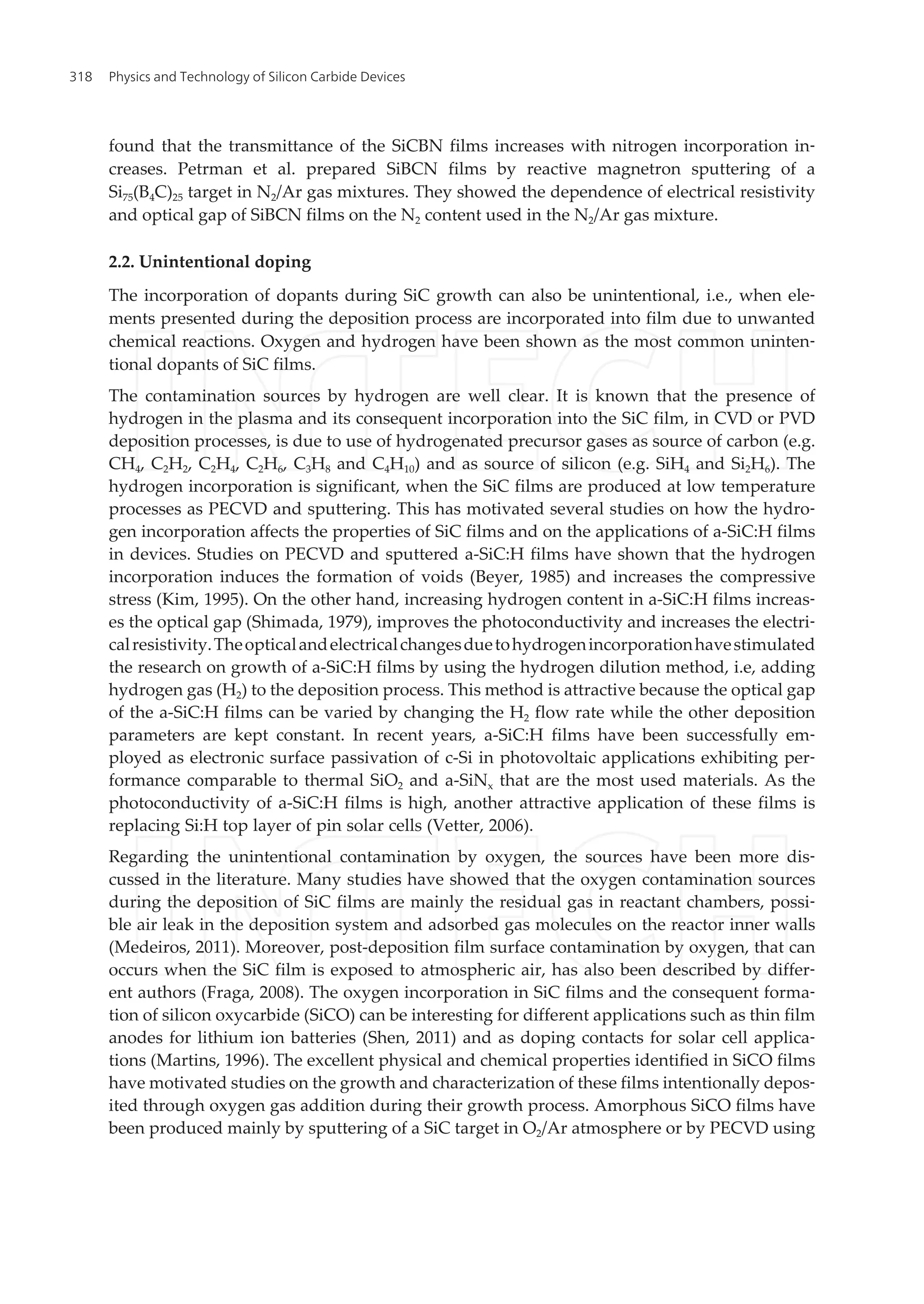 Applications of SiC-Based Thin Films in Electronic and MEMS Devices | PDF