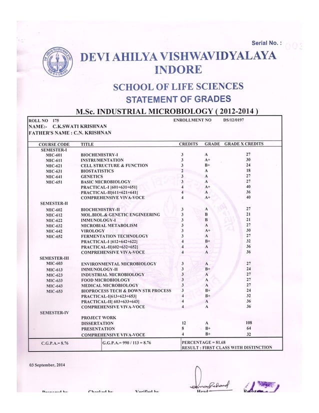 final year marksheet | PDF