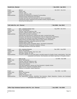 Profile_Thomas Raju | DOC | Computer Software and Applications | Computing