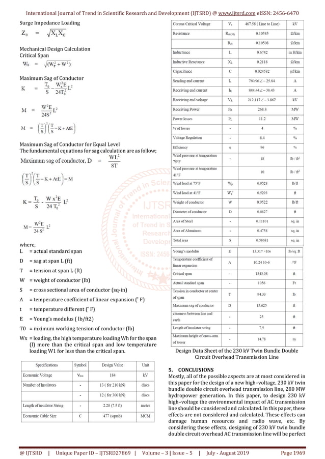 Design of 230 kV Twin Bundle Double Circuit Overhead Transmission Line ...
