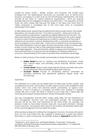 Startup Studio Final Report Public Copy | PDF