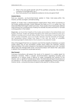 Startup Studio Final Report Public Copy | PDF