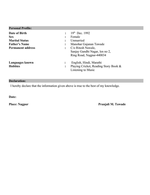 Pranjali Resume | DOC