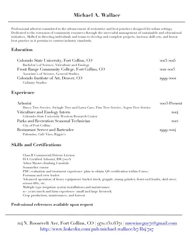 Mike Wallace 2015 Resume