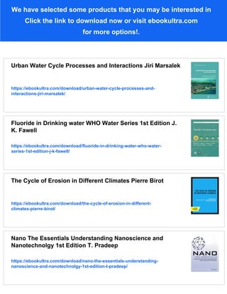 Isotopes in the Water Cycle Pradeep K. Aggarwal | PDF