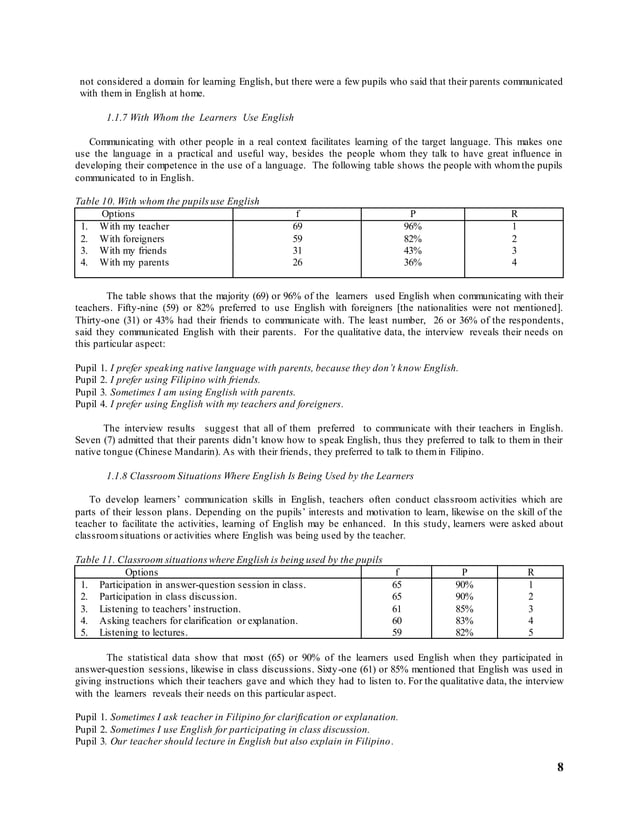 LANGUAGE LEARNING NEEDS OF FILIPINO-CHINESE LEARNERS AS INPUTS FOR THE PROPOSED ENGLISH ...