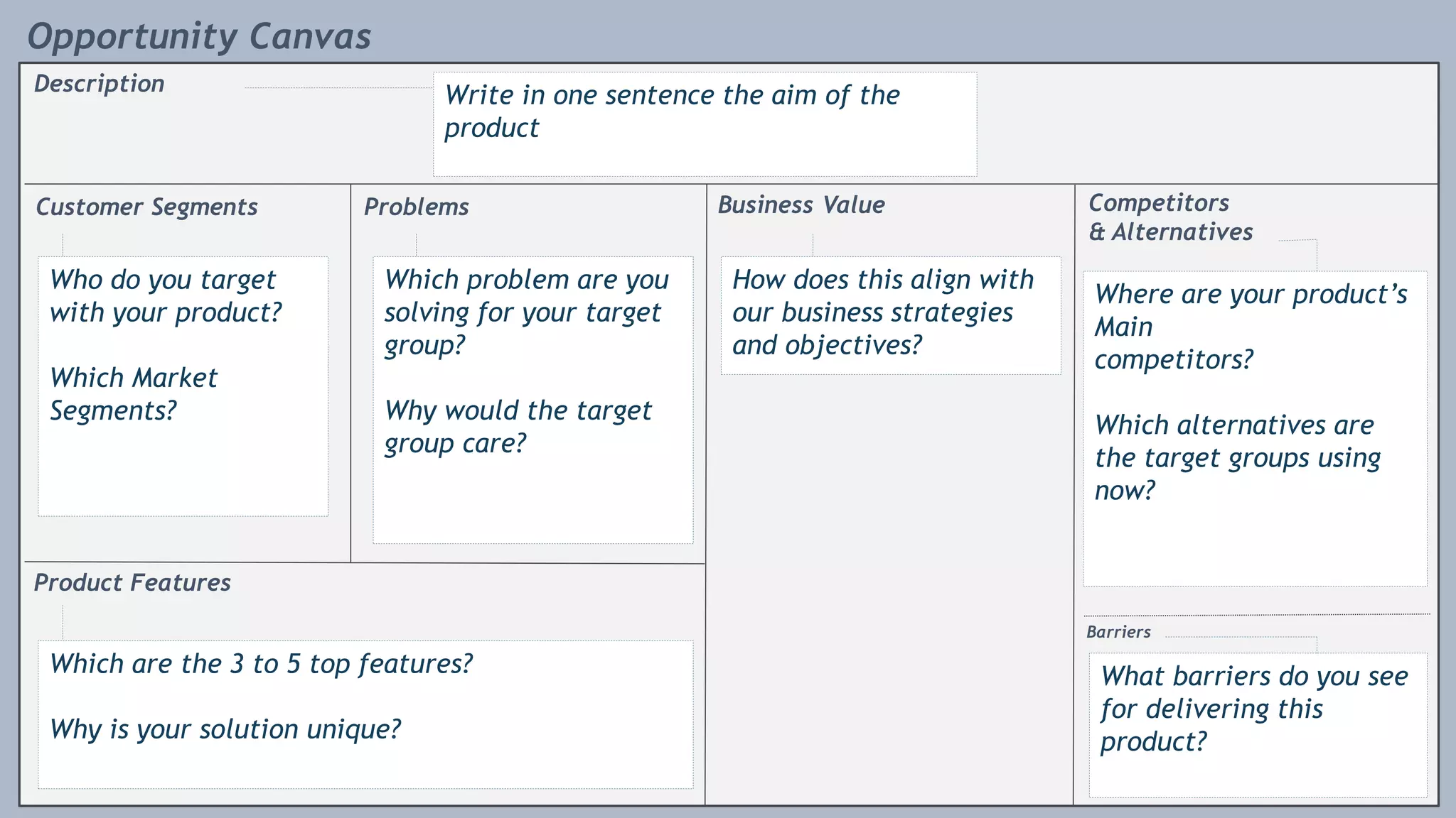 Lean-Products-Opportunity-Canvas | PPTX | Business | Business and Finance