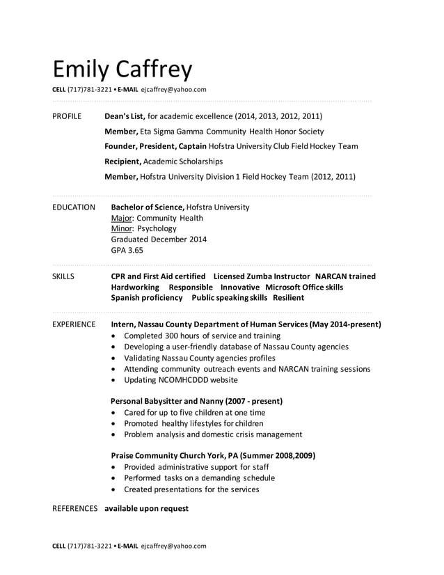Emily's resume | DOCX