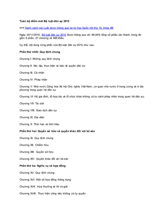 379 diem moi bo luat dan su 2015 | PDF