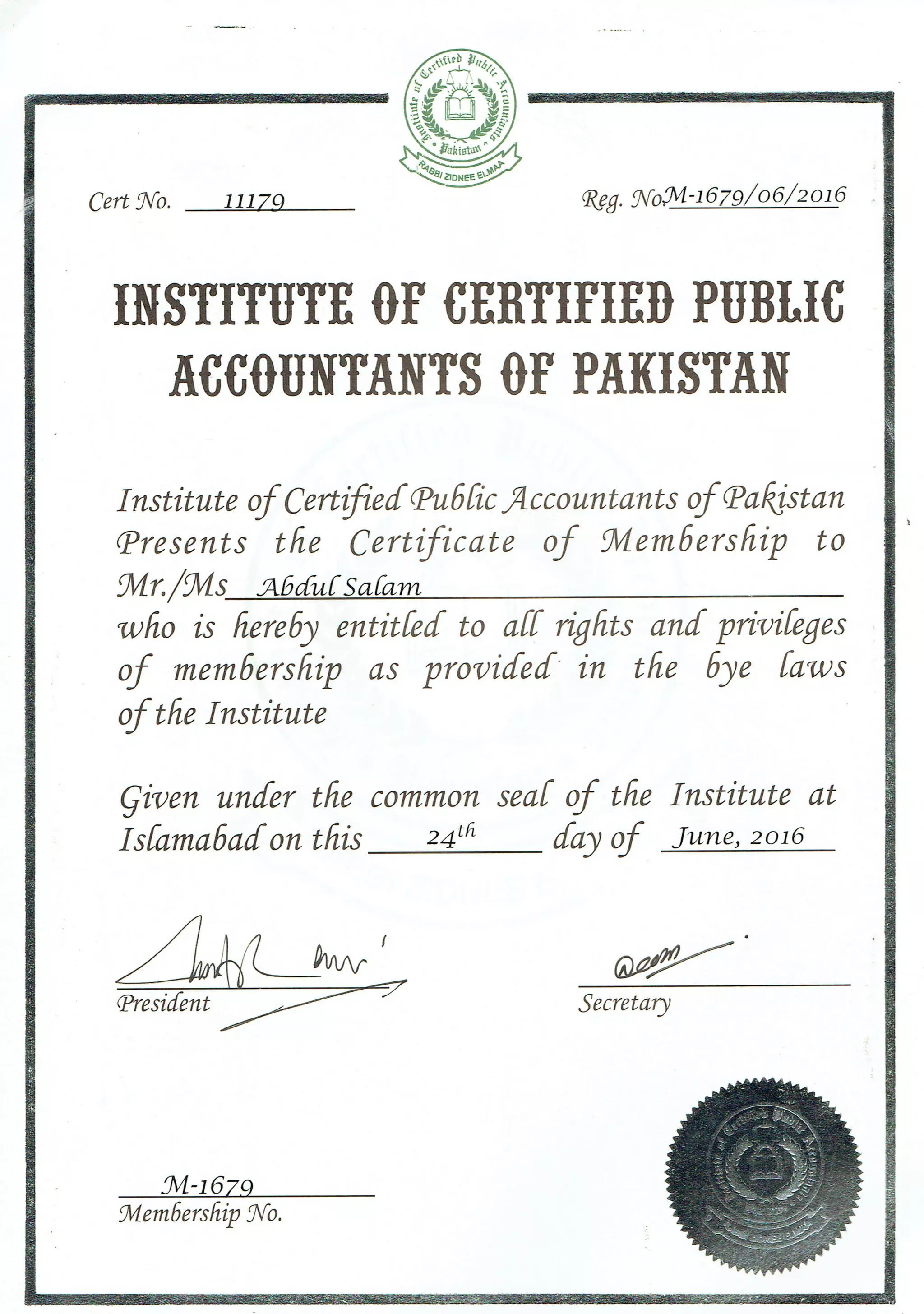 ICPAP Final Certificate | PDF