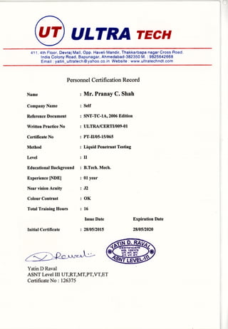 ASNT Level-II in Liquid Penetrant testing | PDF