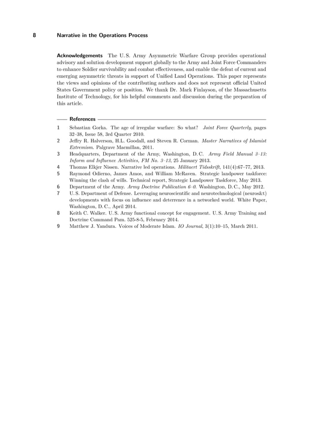 Narrative in the Operations Process Published | PDF