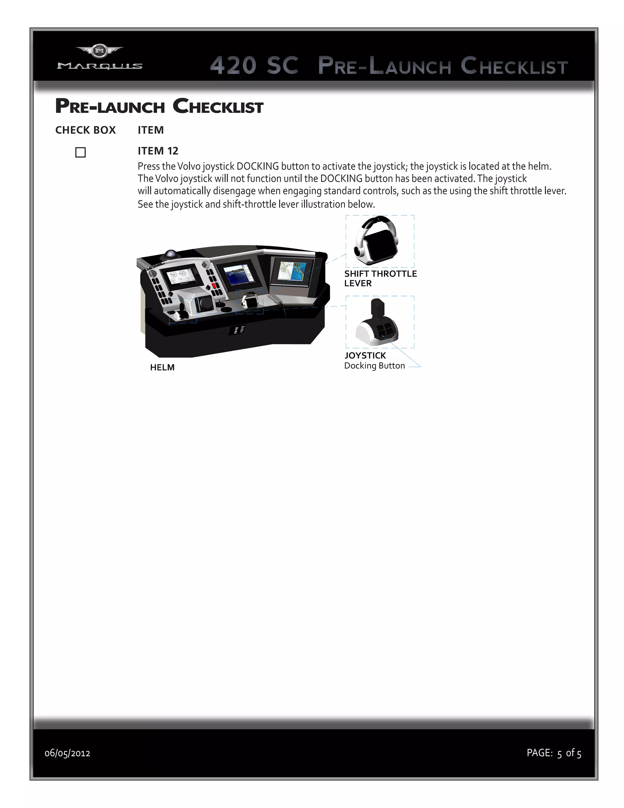 Yacht Pre-launch Checklist | PDF