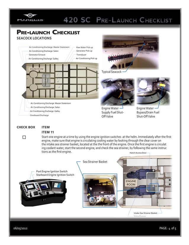 Yacht Pre-launch Checklist | PDF