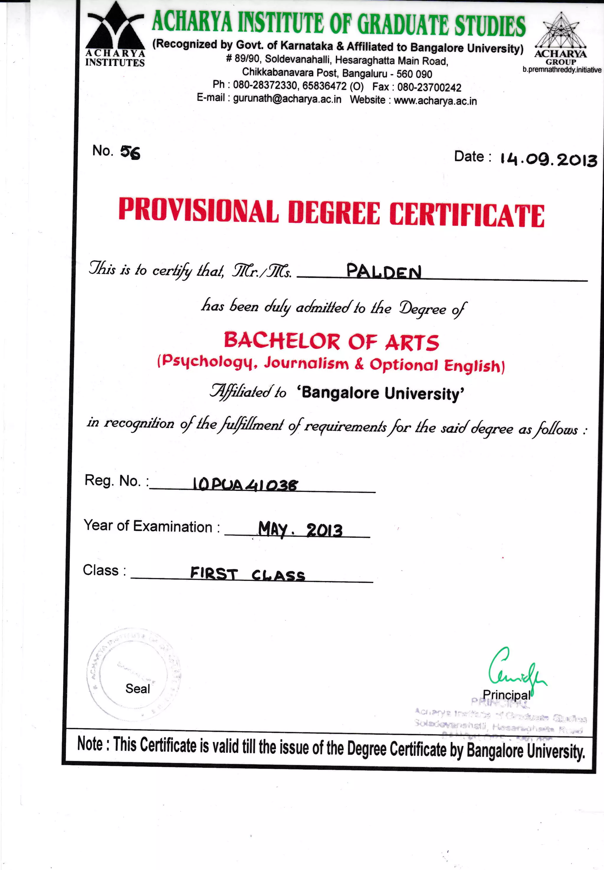 provisional degree certificate | PDF