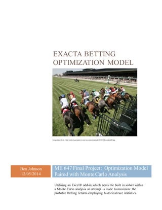 ME 647 Project Exacta betting optimization model | PDF