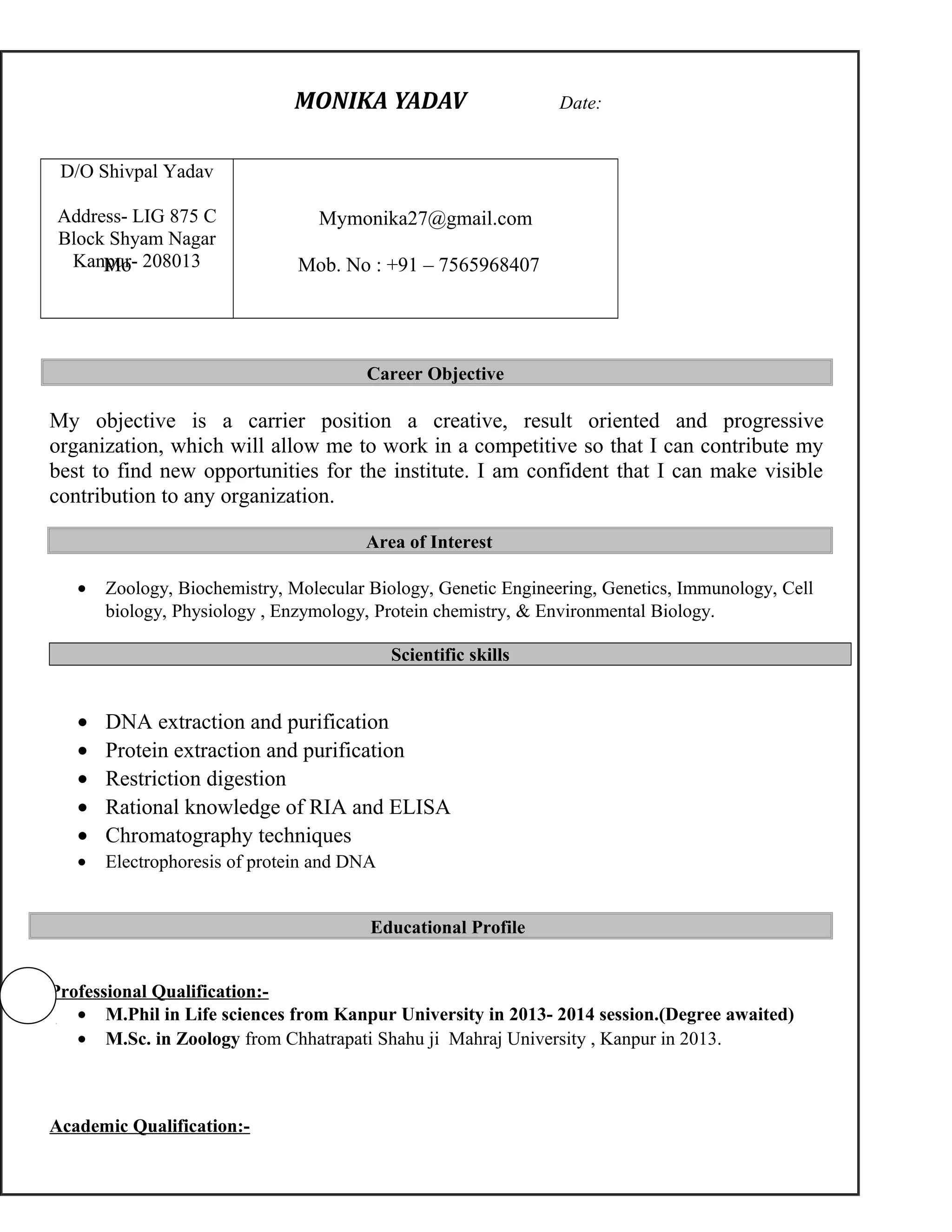 monika sort resume | DOC