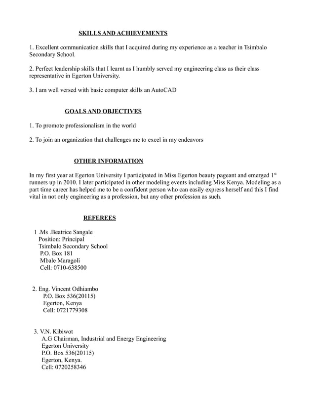 yiswa CV | DOC | Careers