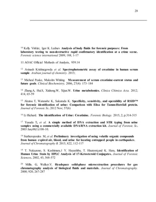 FORENSIC IDENTIFICATION OF HUMAN URINE STAIN EVIDENCE USING ...