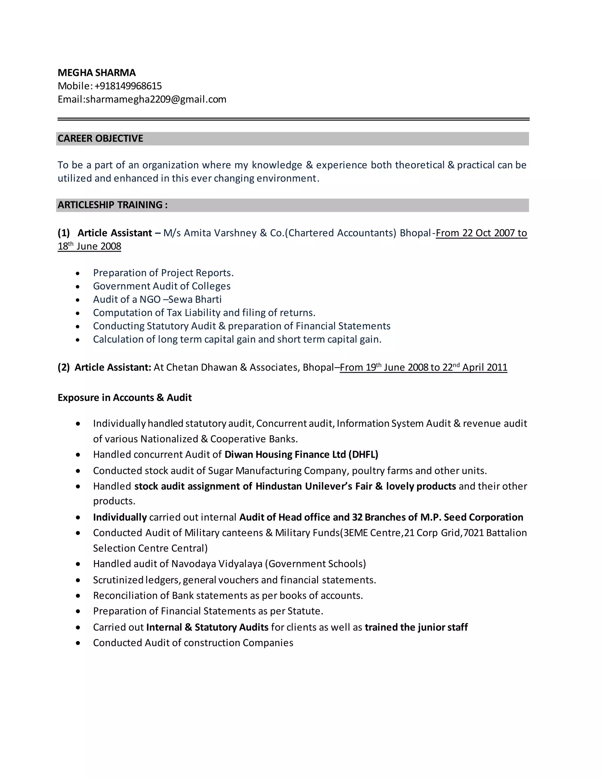 Megha's resume-1-2 | DOCX