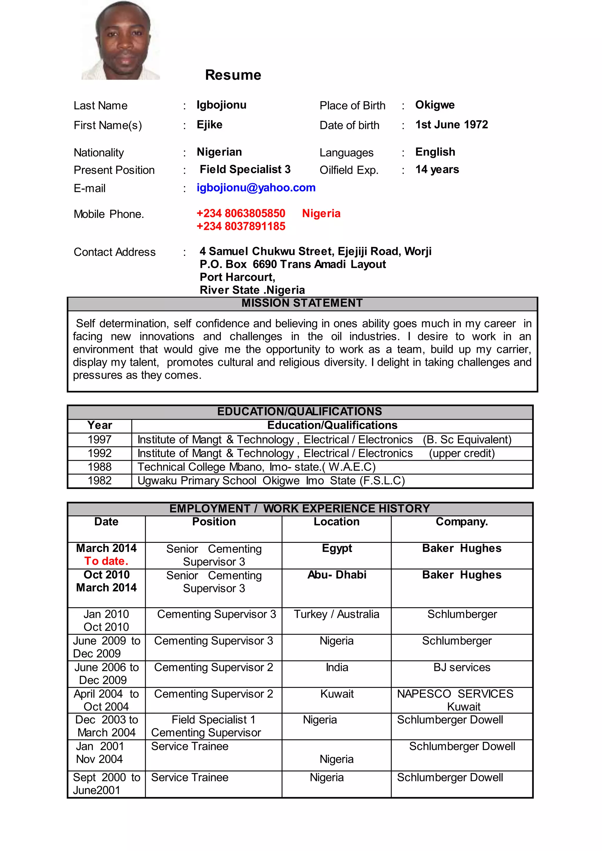 Ejike's CV | DOCX