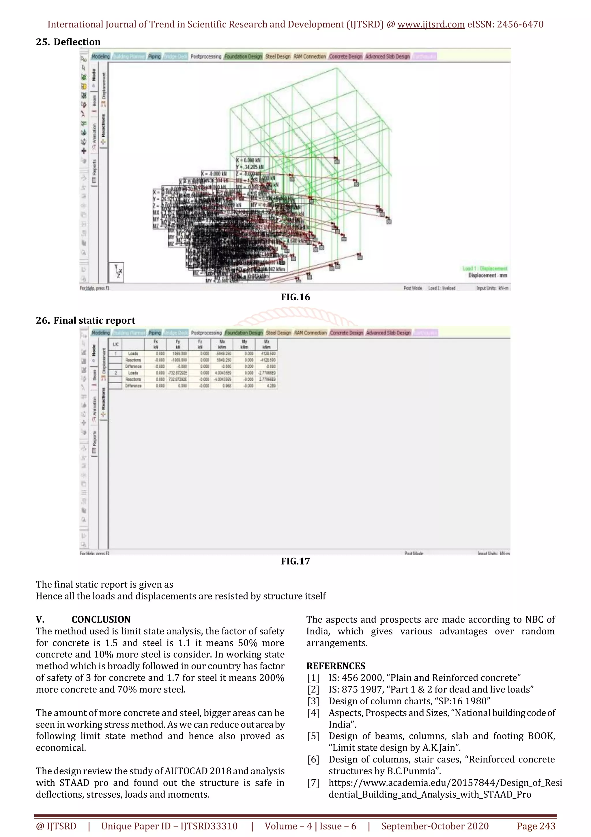 Analysis and Design of Residential Building G 1 using STAAD Pro | PDF