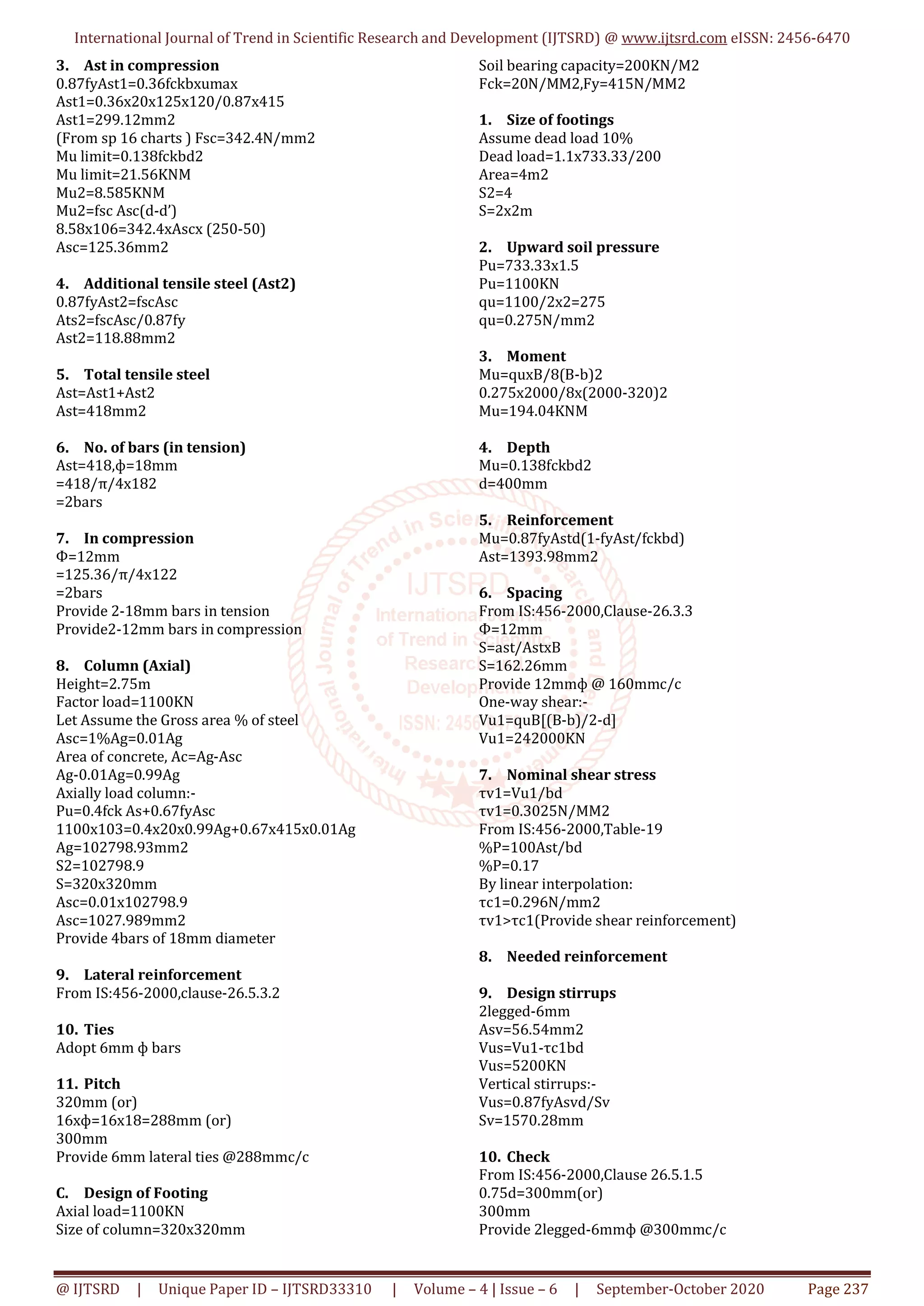 Analysis and Design of Residential Building G 1 using STAAD Pro | PDF