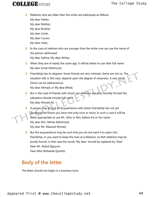 37 an introduction to letter writing the college study | PDF