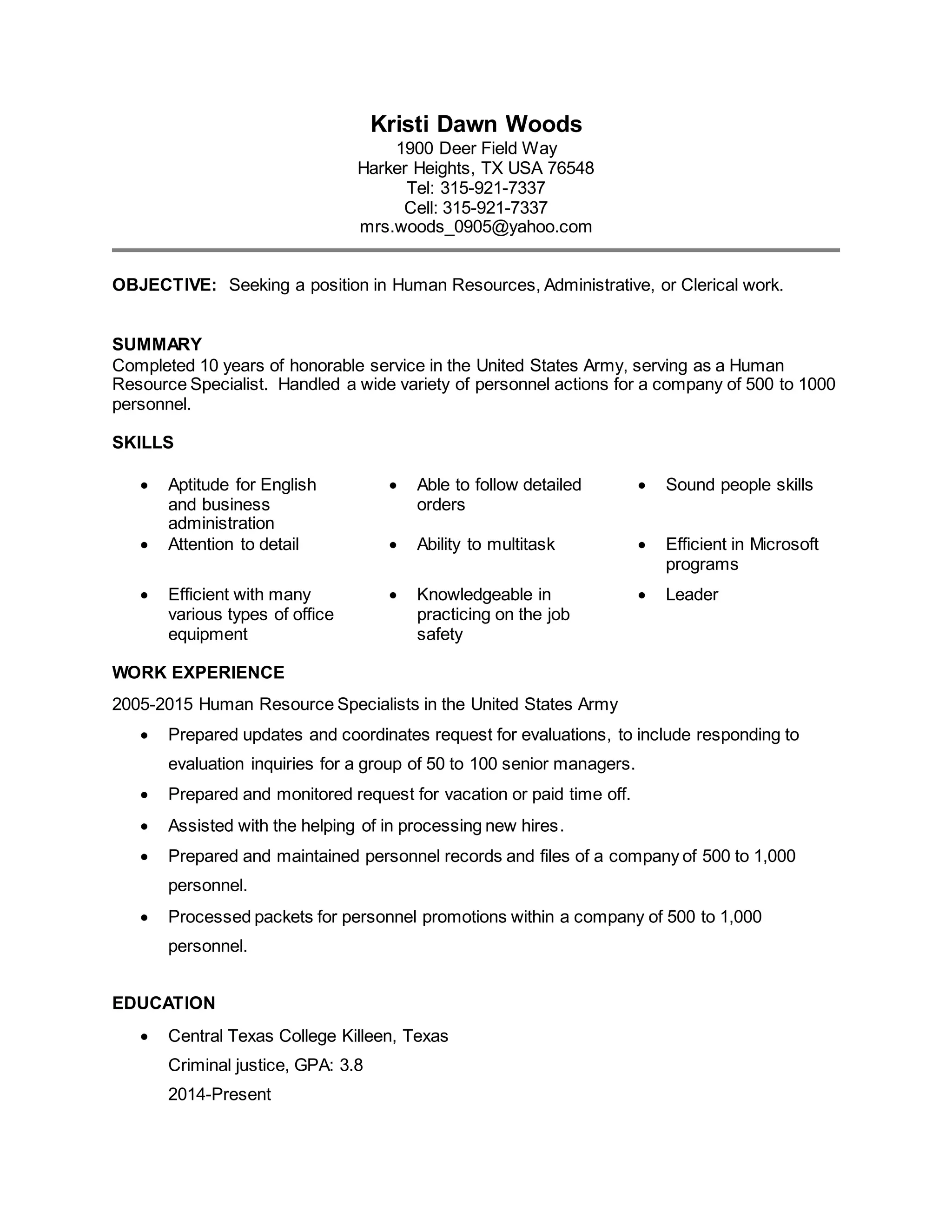 Kristi Woods Resume | DOCX