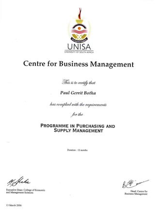 UNISA Programme | PDF
