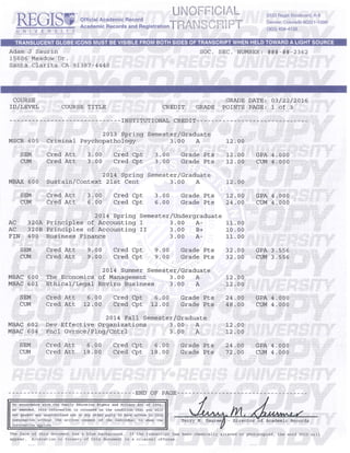 MBA and Transcript | PPT