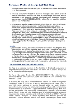 KMY GLOBAL_CORPORATE PROFILE_GEORGE YAP KM | PDF