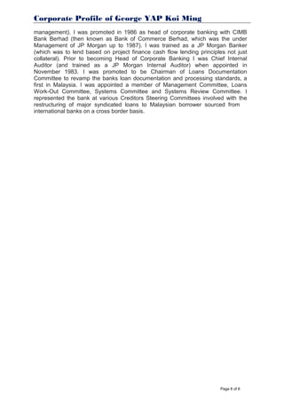 KMY GLOBAL_CORPORATE PROFILE_GEORGE YAP KM | PDF