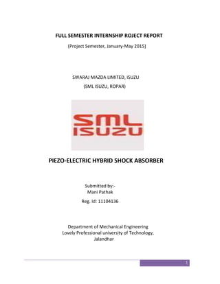 final report of industrial training MEC 460 by mani pathak | PDF