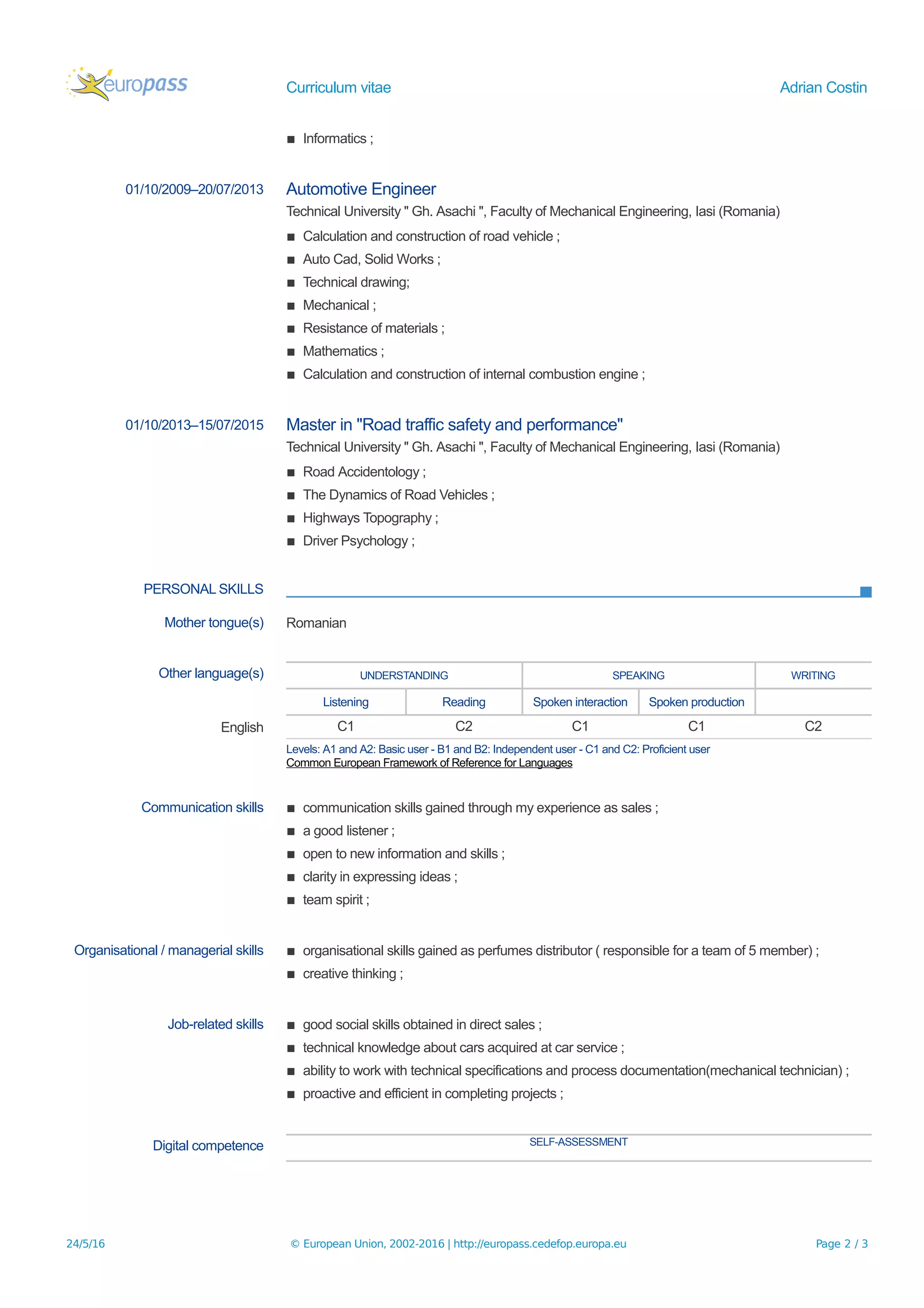 CV-Adrian Costin | PDF