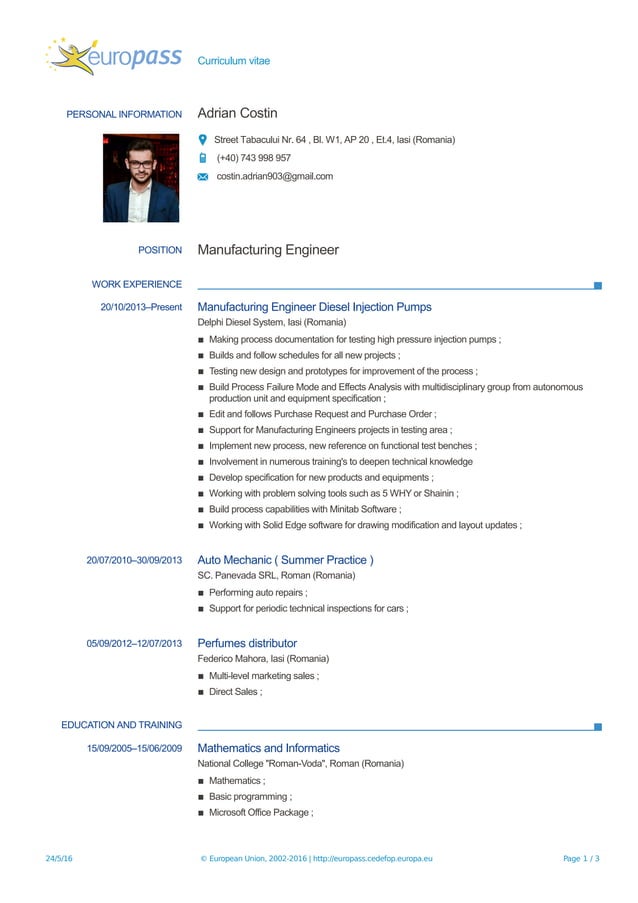 CV-Adrian Costin | PDF