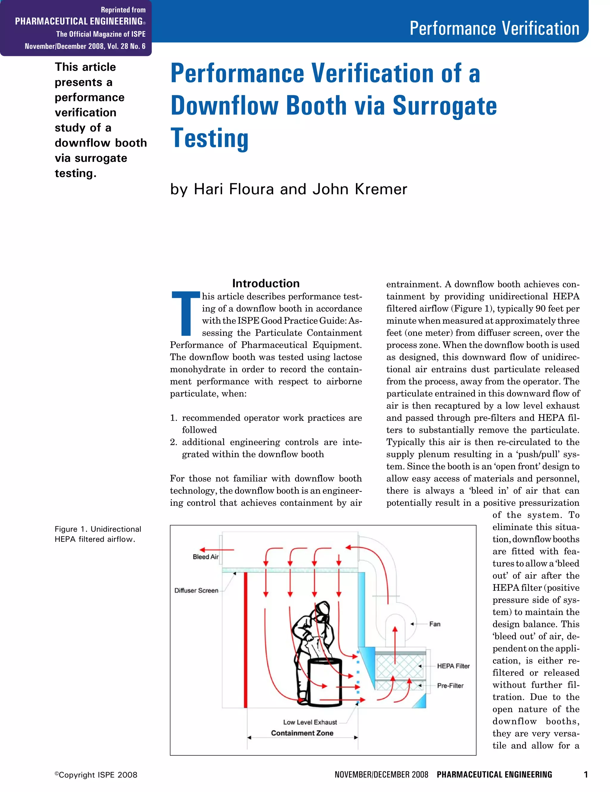 Pharmaceutical Engineering Downflow Booth Testing | PDF