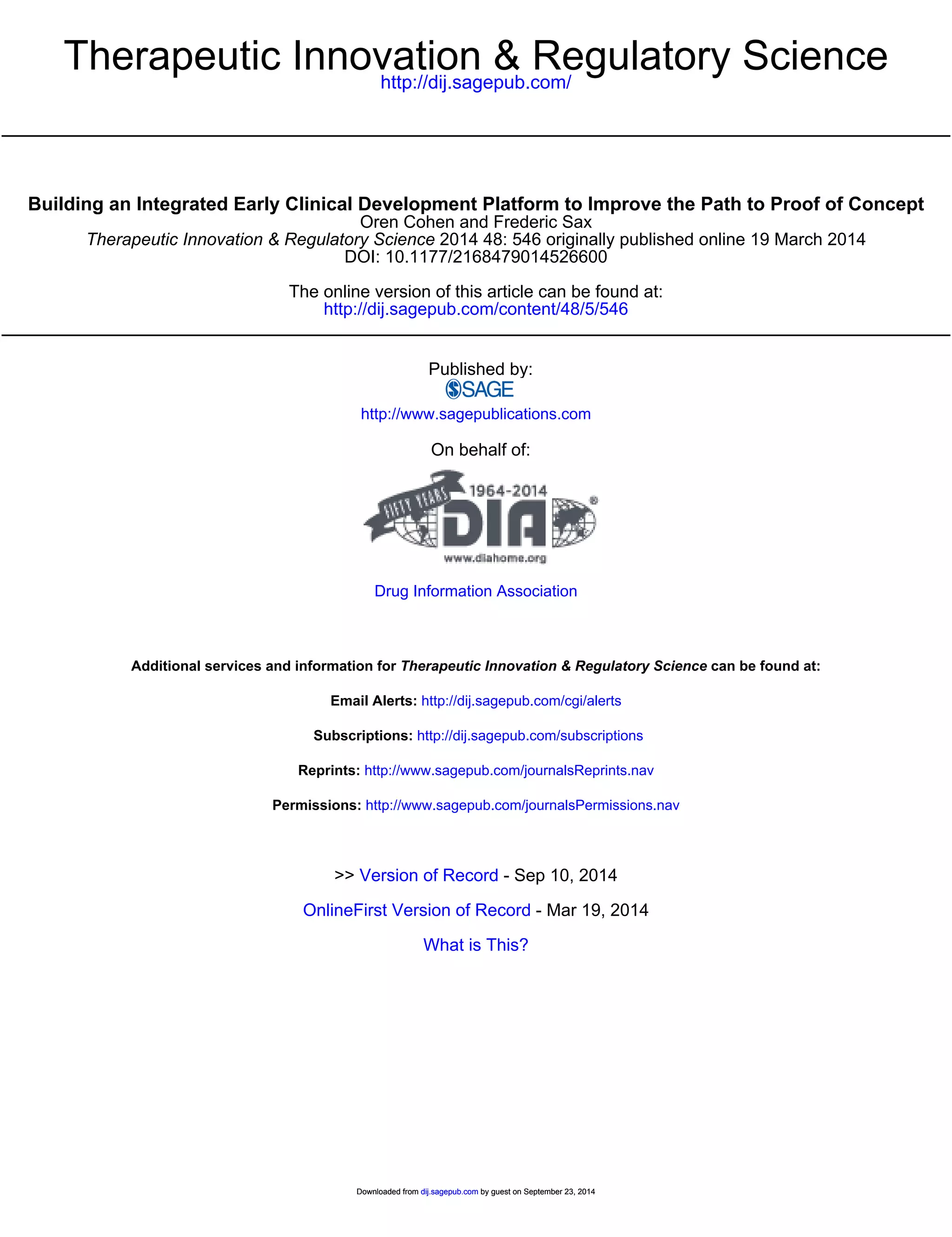 Early Clinical Development | PDF