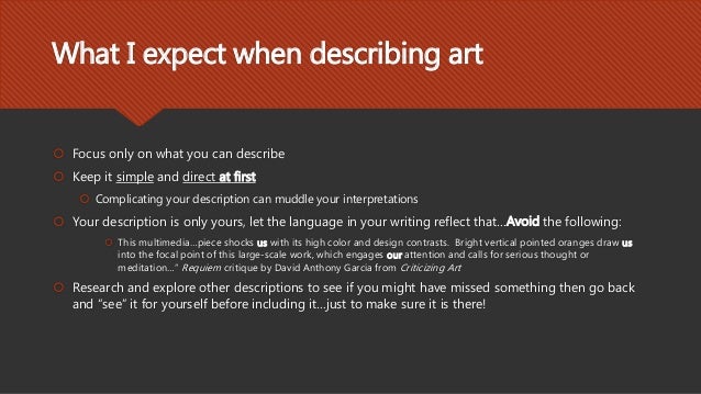 Describing Art