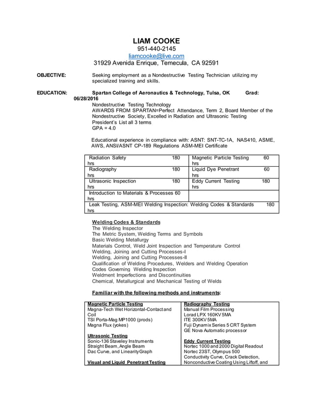 Liam Cooke Resume good | PDF