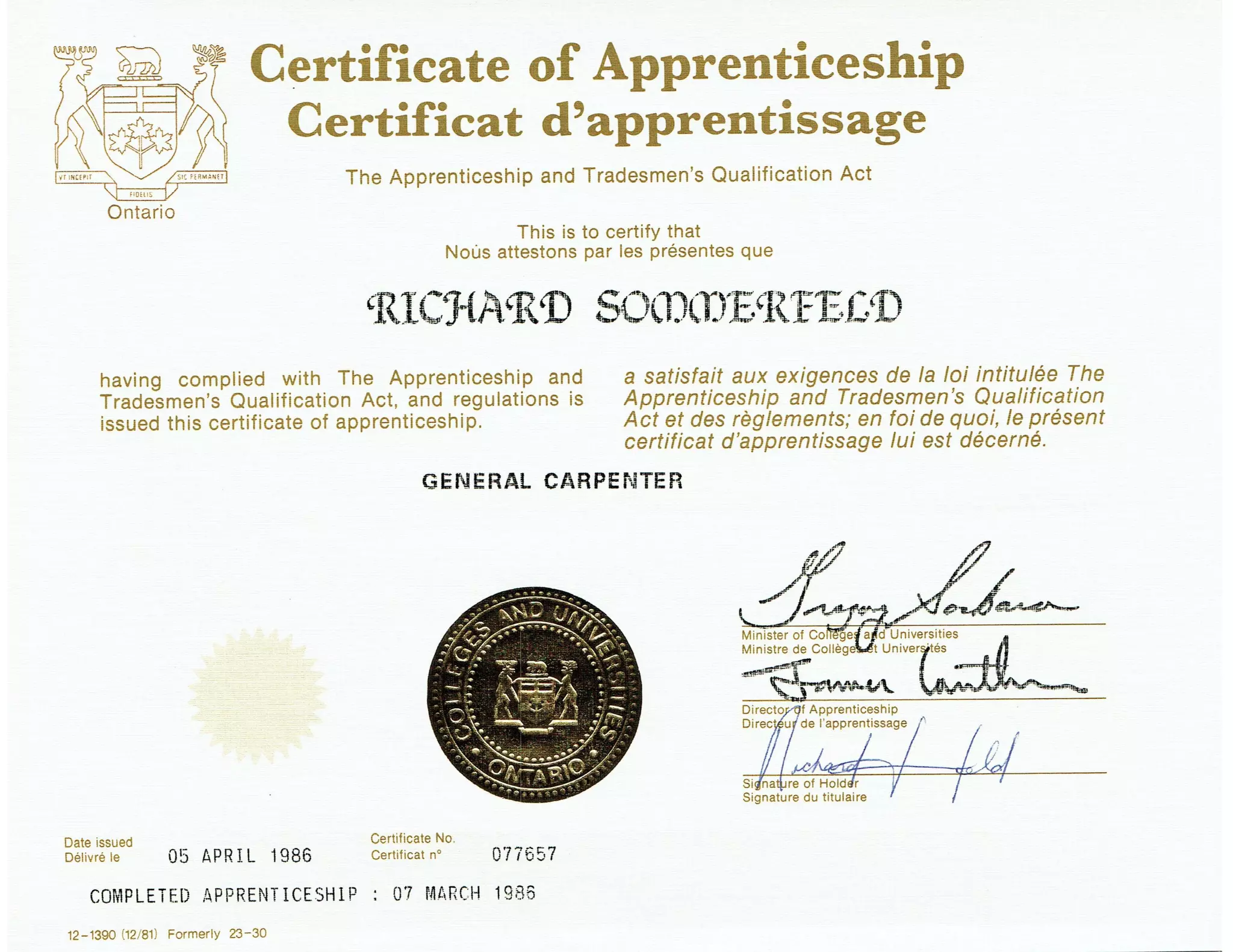 RWS Apprenticeship Completion Certification | PPT