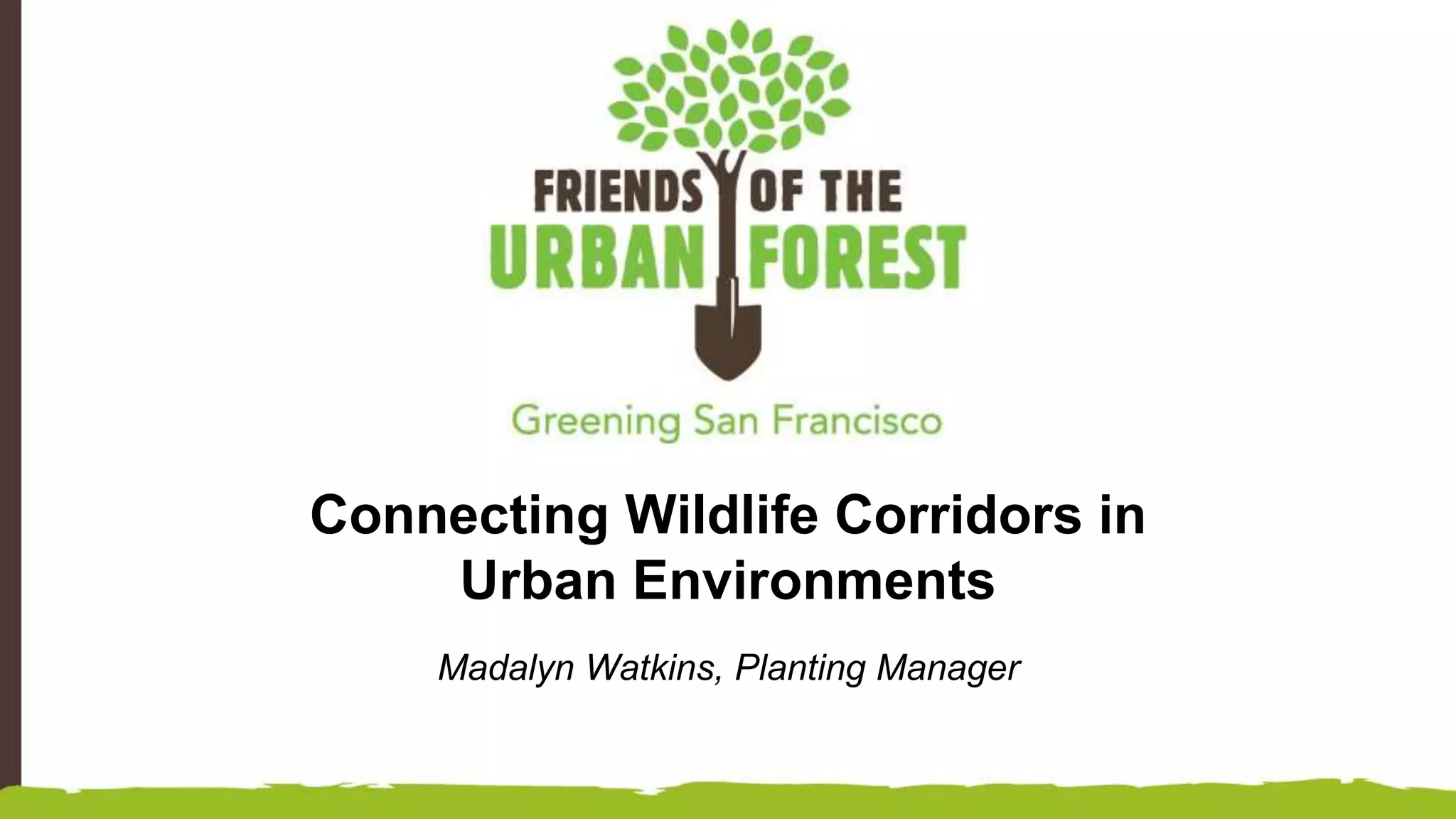 Wildlife Corridors in Urban Environments | PPTX